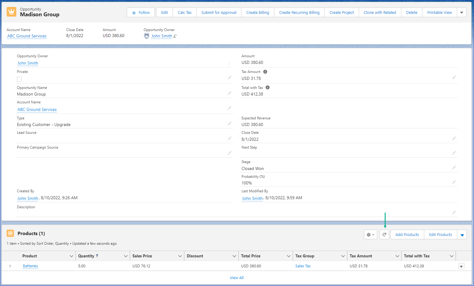 Calculate/Estimate Tax on an Opportunity