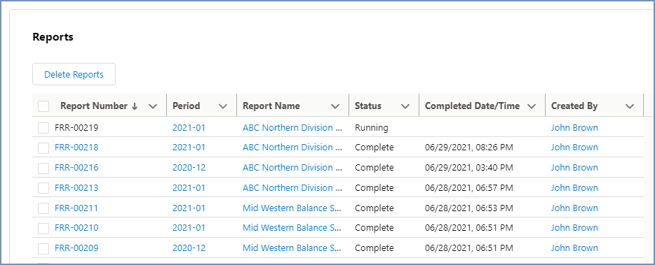 Financial Reports - Custom Reports