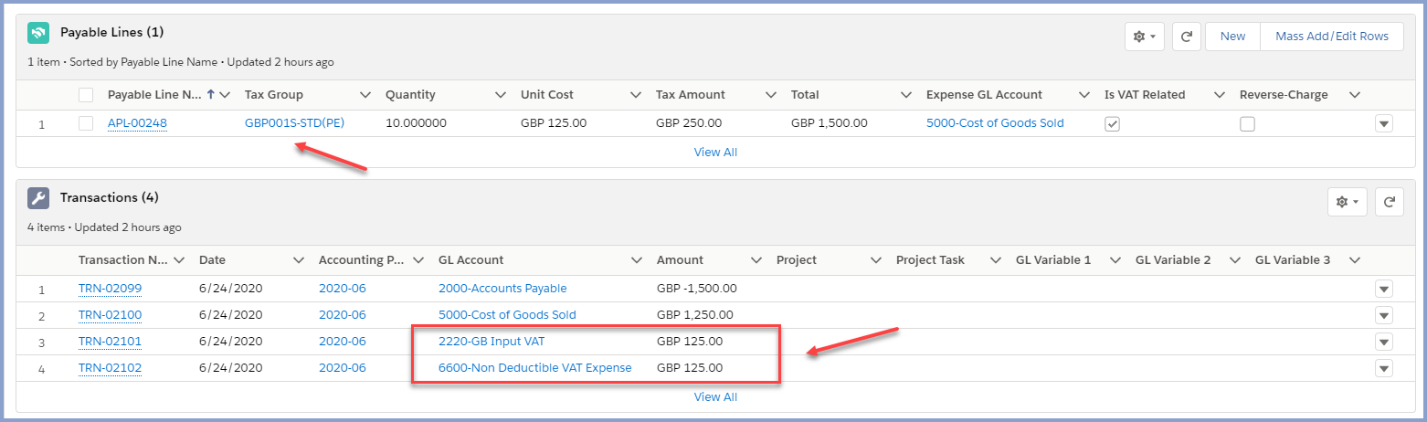 Create & Post a Payable with a Partial Exemption (PE)